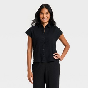 Women's Button-Up Linen Shirt - A New Day™ : Target