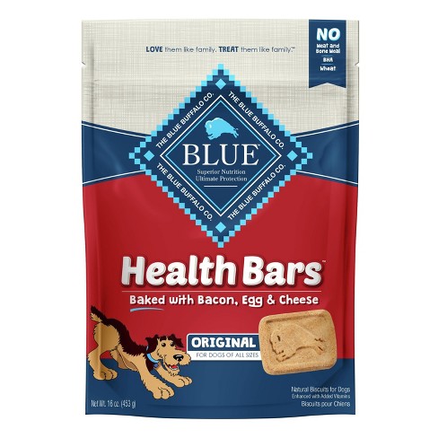 Blue Buffalo Health Bars Natural Crunchy Dog Treats Biscuits With Bacon ...