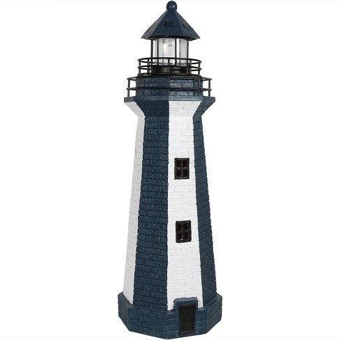 Sunnydaze Outdoor Backyard Garden Nautical Lighthouse Solar Led ...