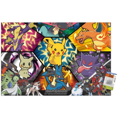 Trends International Pokémon: Battle Art - Group Unframed Wall Poster ...