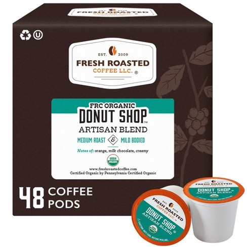 Fresh Roasted Coffee - 48 Ct Organic Donut Shop Medium Roast Single ...