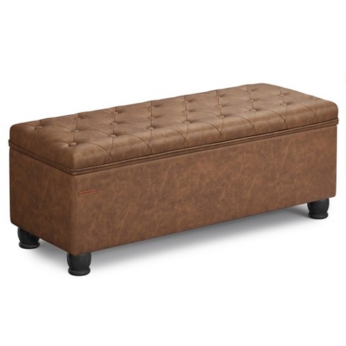 Songmics Storage Ottoman Storage Bench Tufted Entryway Bedroom Bench ...