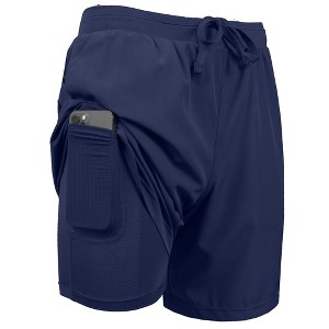 Jump Start Men's 2 in 1 Stretch Active Quick Dry Gym Running Shorts ...