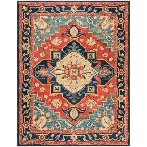 Heritage Hg920 Hand Loomed Area Rug - Red/navy - 8'x10' - Safavieh ...