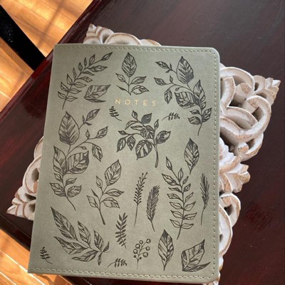 240 Sheet Ruled Journal 5.75"x7.75" Faux Leather Leaves - Threshold ...
