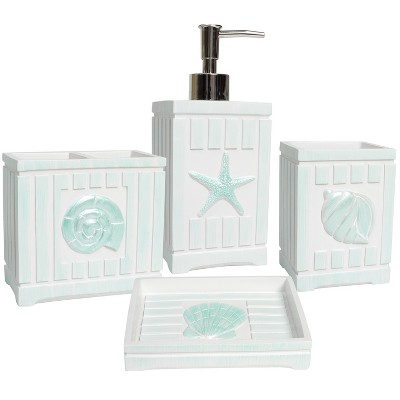 Sweet Home Collection - Beach Shells Bath Accessory Collection, 4 Piece ...