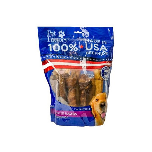 Pet Factory Made In Usa Beefhide Assorted Bones & Rolls : Target