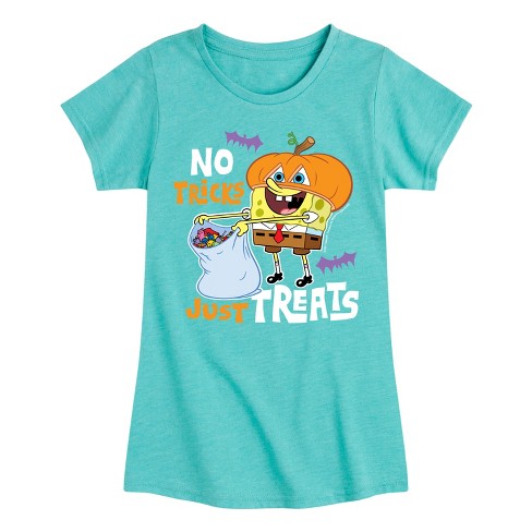 Spongebob Squarepants No Tricks Just Treats Fitted Short Sleeve Graphic ...