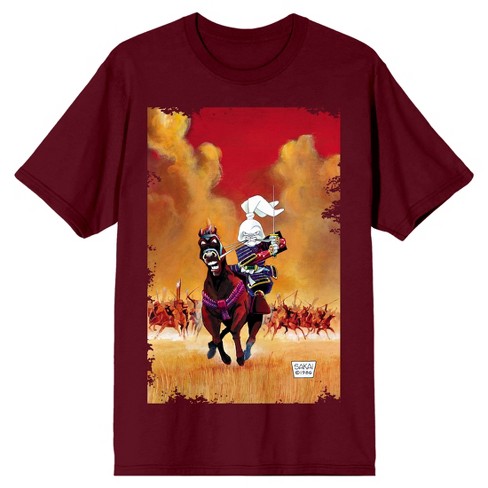 Usagi Yojimbo Samurai Rabbit Riding Horse Men’s Cardinal Crew Neck ...