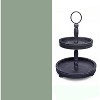 Hallops Wood 2 Tiered Tray Serving Cake Stand, Black : Target