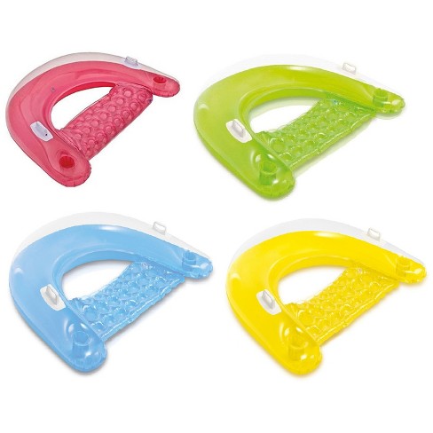 Intex Sit 'n Float Inflatable Colorful Floating Loungers, 4 Pack ...
