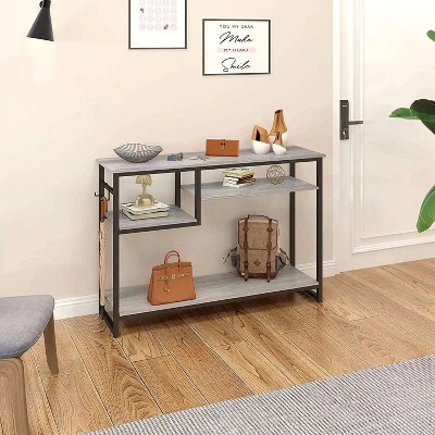 Bestier Multi-functional Hallway Table Vintage Light Grey : Target