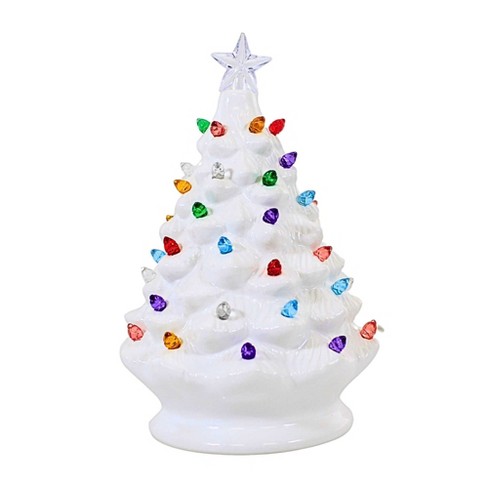 Roman 8.0 Inch Vintage-looking White Tree Led Battery Operated Tree ...