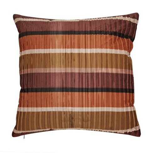 Jazzy Stripes Satin Square Throw Pillow Dark Red - Edie@home: Woven ...