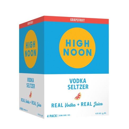 High Noon Grapefruit Vodka Hard Seltzer - 4pk/355ml Cans : Target