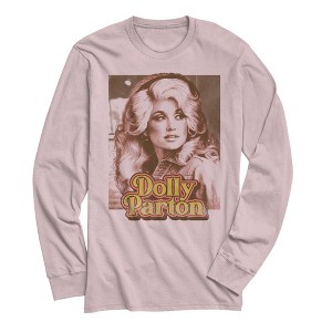 Men's Dolly Parton Long Sleeve Crewneck T-Shirt - Light Pink XL : Target