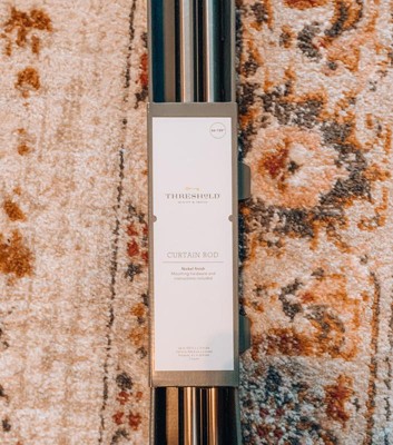 36"-66" Chiseled Cone Curtain Rod Black - Threshold™ : Target