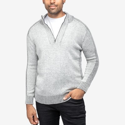 X Ray Men's Quarter-zip Pullover Sweater In Grey Marble Size Medium ...