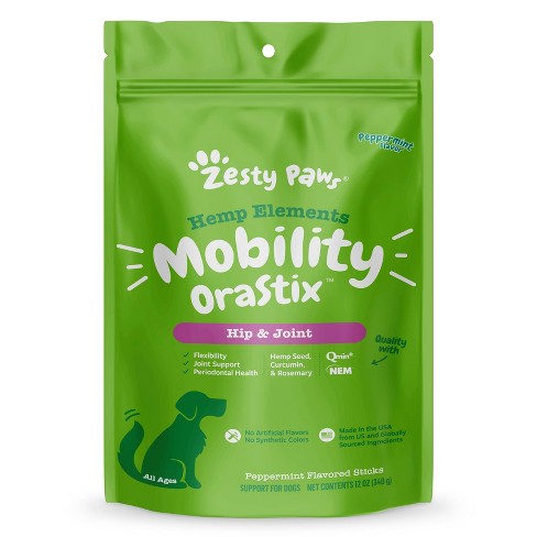 Zesty Paws Hemp Elements Omega Orastix For Dogs - Peppermint Flavor ...