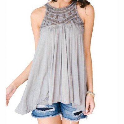 Women's Ornate Halter Tank - Pol M : Target