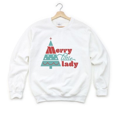 The Juniper Shop Merry Little Lady Youth Graphic Sweatshirt - S - White ...