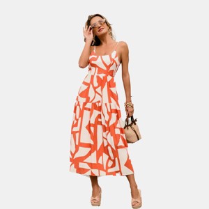 Cupshe Women's Midi Dress With Flattering Geometric Print : Target