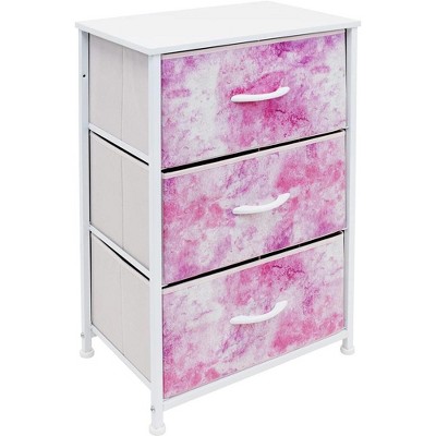 Sorbus 3 Drawers Chest Nightstand - Tie Dye Pink : Target