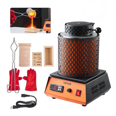VEVOR Electric Melting Furnace, 1500W Electric Metal Smelter Foundry ...
