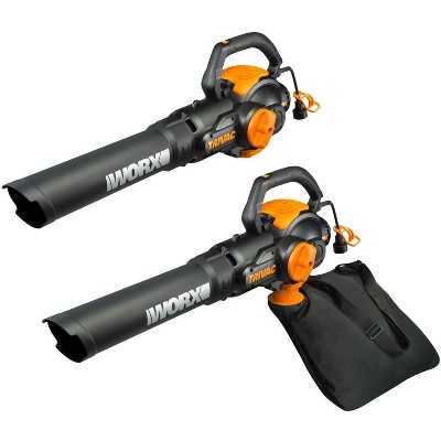 Worx Wg512 Trivac 12-amp Electric 3-in-1 Blower / Mulcher / Yard Vacuum ...