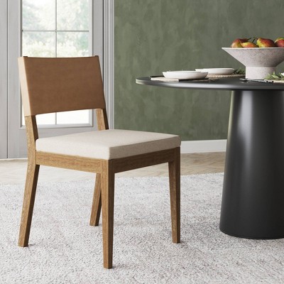Nathan James Linus Dining Chair Brown Faux Leather : Target