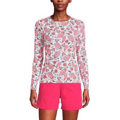 Lands' End Women's Hooded Full Zip Long Sleeve Rash Guard Upf 50 Cover ...