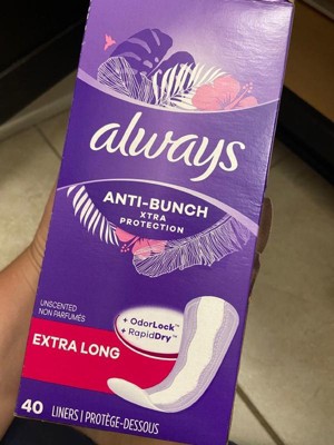 Always Anti-bunch Xtra Protection Liners - Extra Long - 92ct : Target