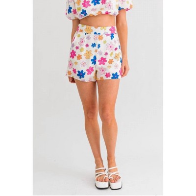 Women's Multi Color Floral Shorts - Le Lis M : Target