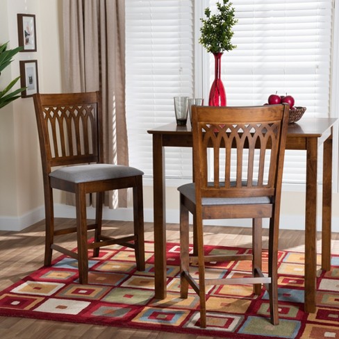 Baxton Studio Genesis Modern Grey Fabric And Walnut Brown Finished Wood ...