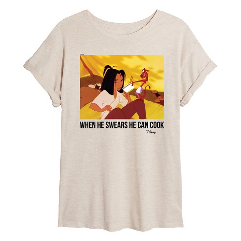 Women's - Disney - When He Says He Can Cook Oversized Graphic T-shirt ...
