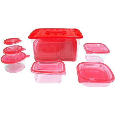 Lexi Home Plastic 3-pack Cereal Dispenser Set In Red : Target