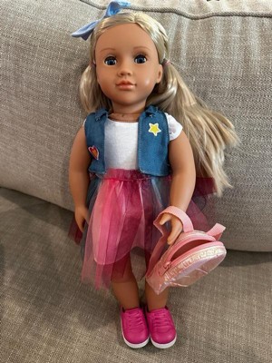 Our Generation Evie 18" School Doll In Rainbow Skirt With Backpack ...