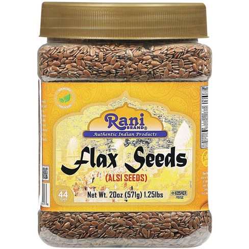 Flax Seeds (alsi) Whole Raw - 20oz (1.25lbs) 567g - Rani Brand ...