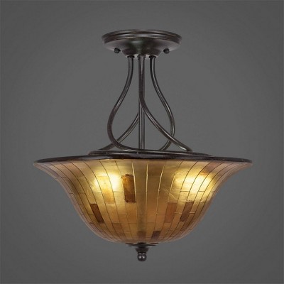 Toltec Lighting Capri 3 - Light Flush Mount In Dark Granite With 16 ...