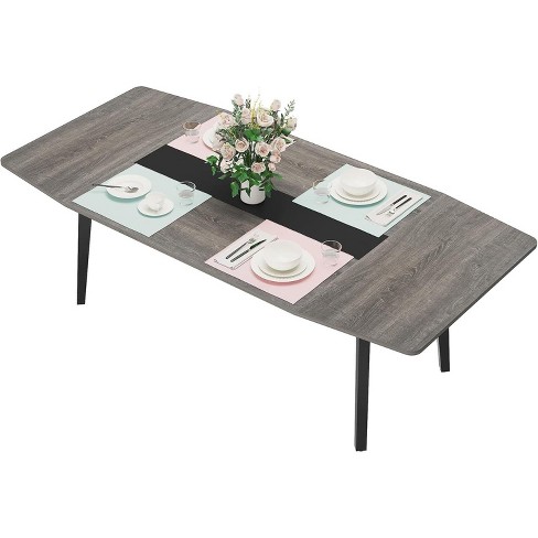 Tribesigns 70.8" Boat-shaped Dining Table For 6-8 People, Industrial ...