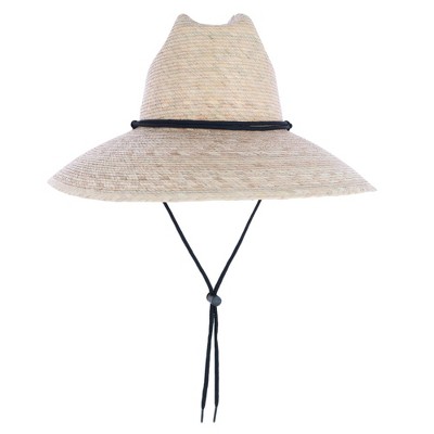Ctm Wide Brim Crushable Straw Lifeguard Hat With Chin Strap : Target