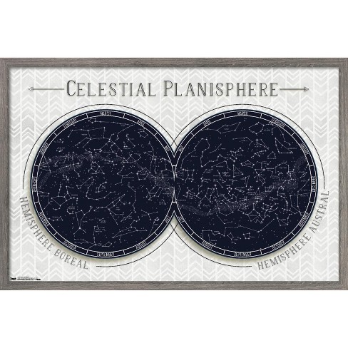 Trends International Celestial Planisphere Framed Wall Poster Prints ...