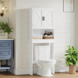 Over the Toilet Storage Cabinet with Adjustable Shelf, Bathroom Space ...