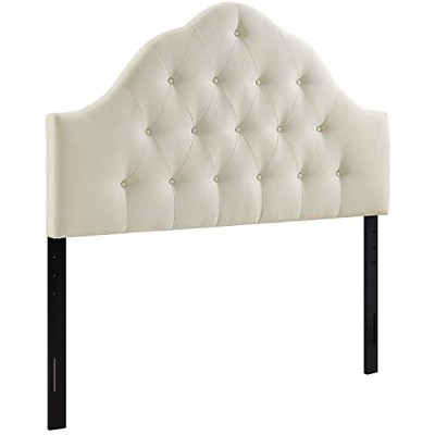 Queen Sovereign Diamond Tufted Performance Velvet Headboard White ...