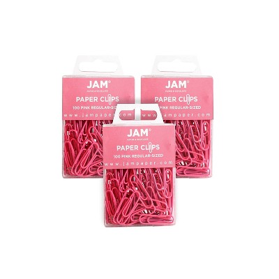 Officemate Paper Clips Pvc-free Plastic Coated Wire Jumbo Pink 80/pack ...
