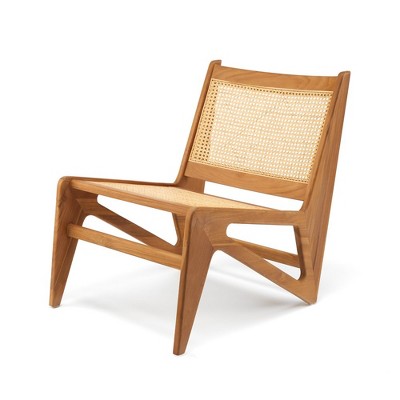 KLAREL Chandigarh Kangaroo Cane Accent Chair, Teak : Target