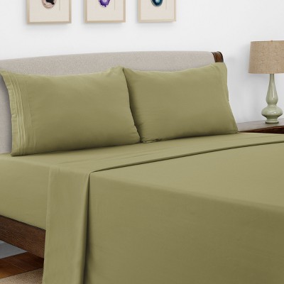 King Size Sheets Set Deep Pocket Bedding 4 Piece Solid Sheet Set ...