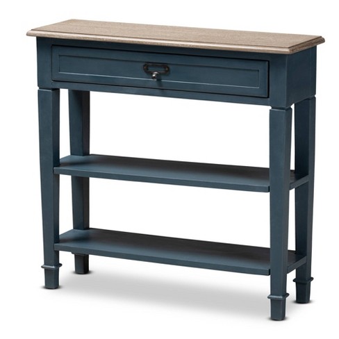 Baxton Studio Dauphine Spruce Finished Wood Accent Console Table Blue ...