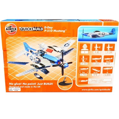 Skill 1 Model Kit D-day P-51d- Mustang Snap Together Painted Plastic ...