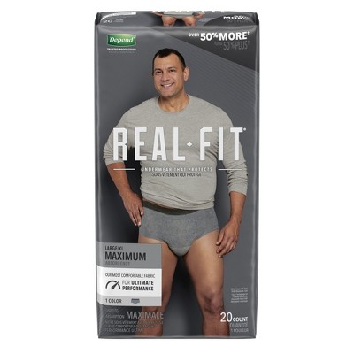 Depend Real Fit Incontinence Underwear For Men - Maximum Absorbency - L ...